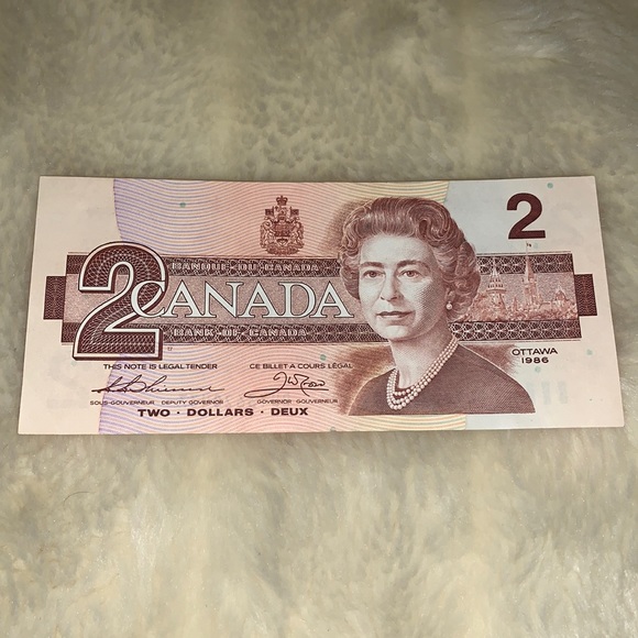 Other | Vintage 198s Canadian 2 Two Dollar Bill 1986 Paper Money | Poshmark